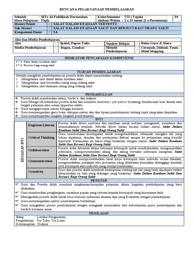 RPP Fiqih Haji 1-1 | PDF