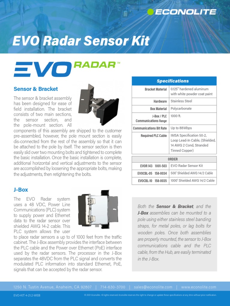 EVO-Radar Sensor-Kit 2021 | PDF | Equipment | Manufactured Goods