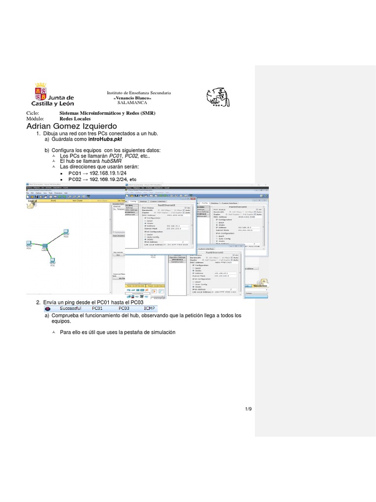 Ejercicio Cisco Packet Tracer (Adrian Gomez Izquierdo) PDF | PDF | Arquitectura de internet ...