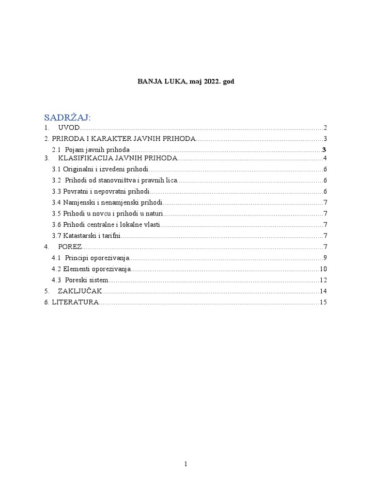 Seminarski Rad Iz Javnih Finansija | PDF