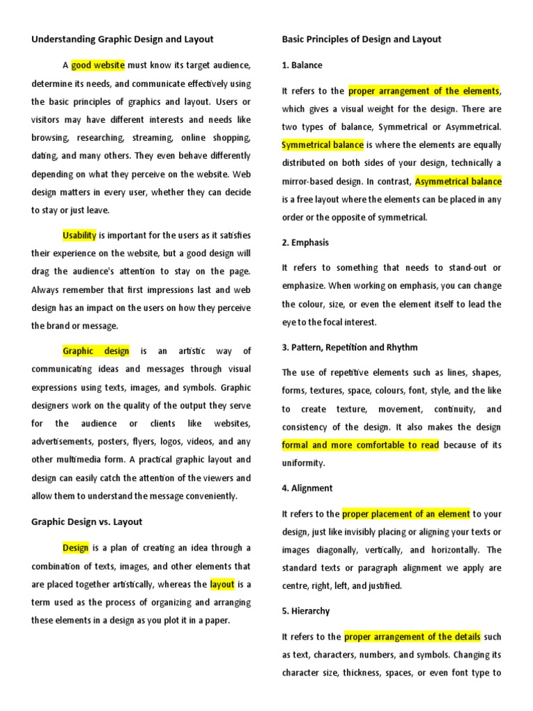 Understanding Graphic Design and Layout | PDF | Page Layout | Graphic ...