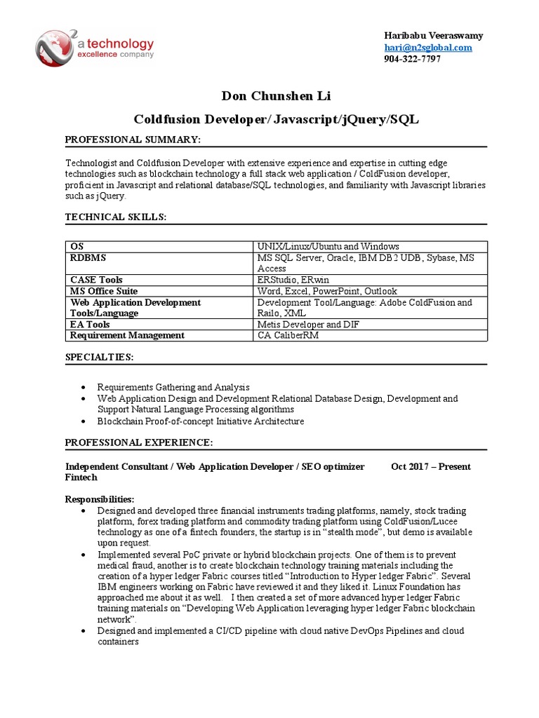 Don Chunshen Li - ColdFusion | PDF | Internet & Web | World Wide Web