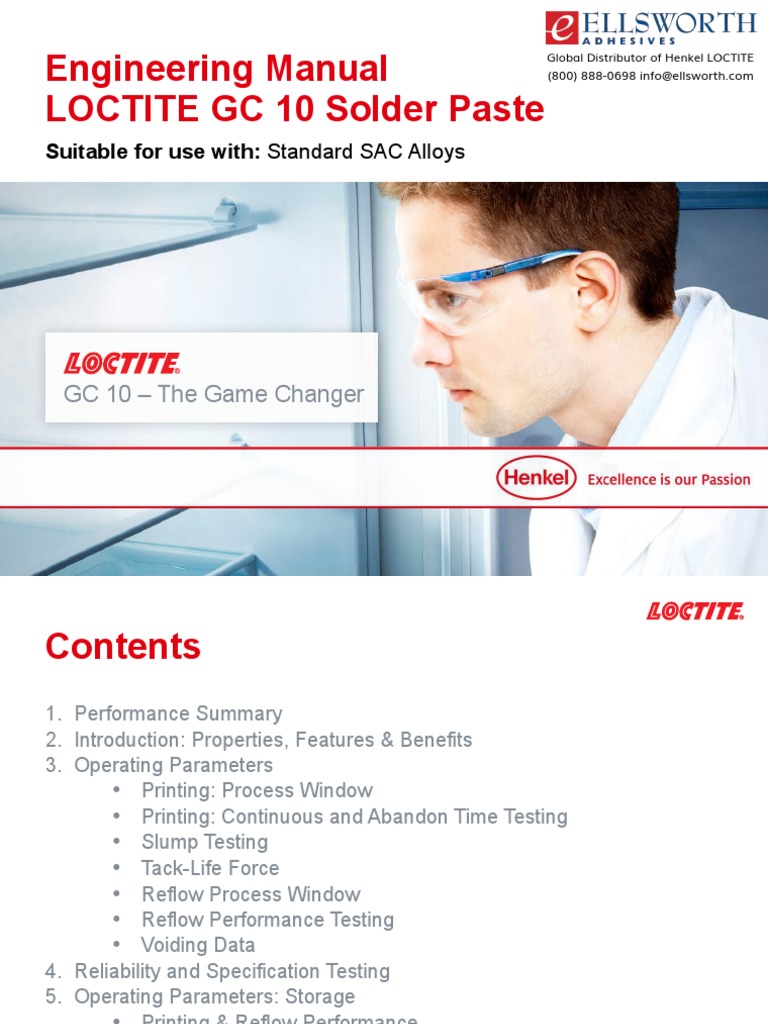 Henkel Loctite Engineering Manual Loctite GC 10 Solder Paste PDF | PDF ...