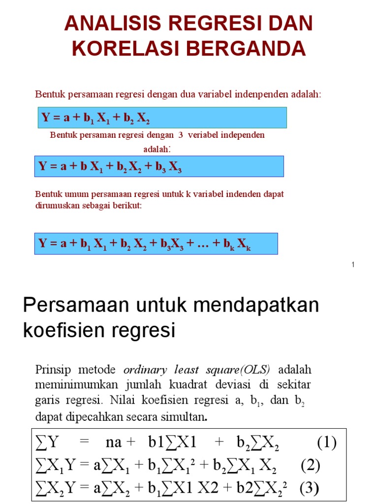 Contoh Regresi Dan Korelasi Berganda | PDF