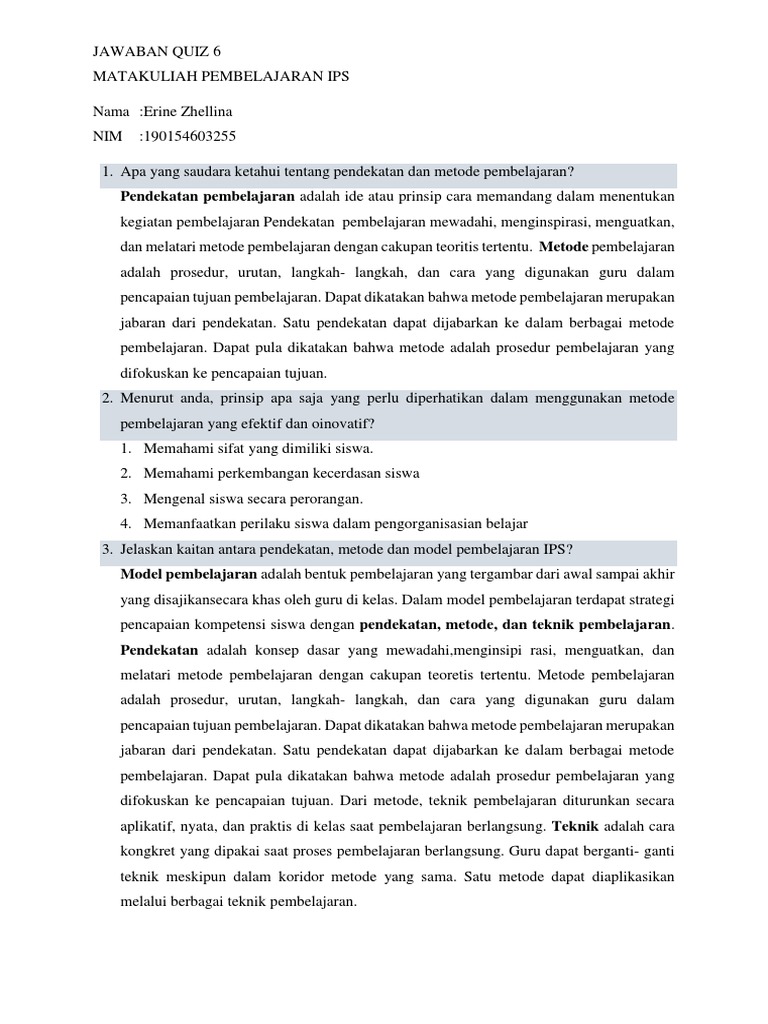 Jawaban Quiz 6 | PDF