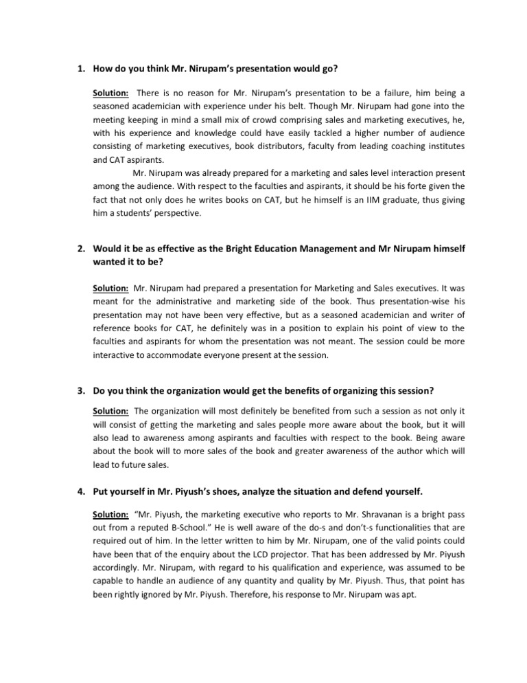 Business Communication - Case Study 1 | PDF