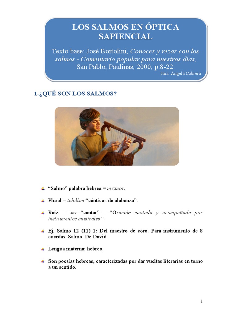 Historia y Clasificación de los Salmos | PDF | Salmos | Contenido bíblico