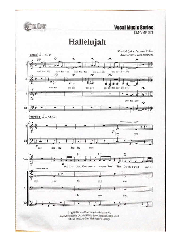 Hallelujah Version Original: Leonard Cohen Hallelujah – FJCY
