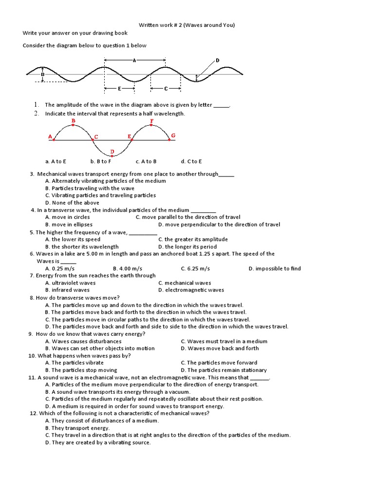Written Work2 | PDF | Waves | Physical Phenomena