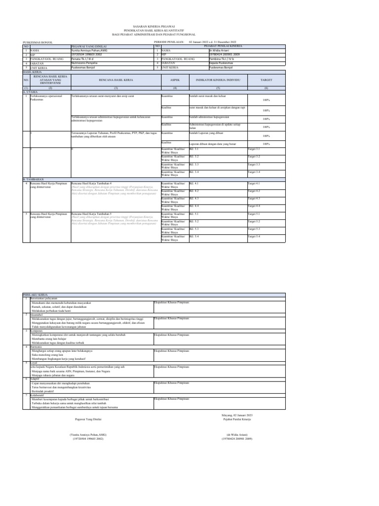 Contoh skp baru.xlsx | PDF