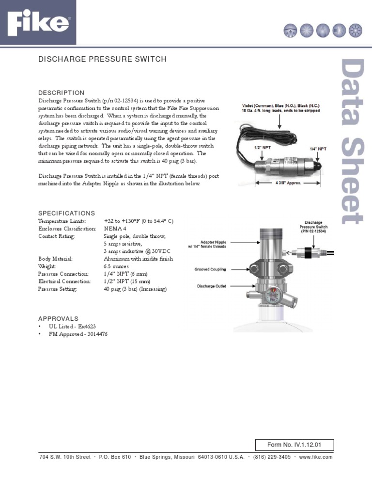 FIKE-02-12534 - Interruptor Presión Descarga | PDF