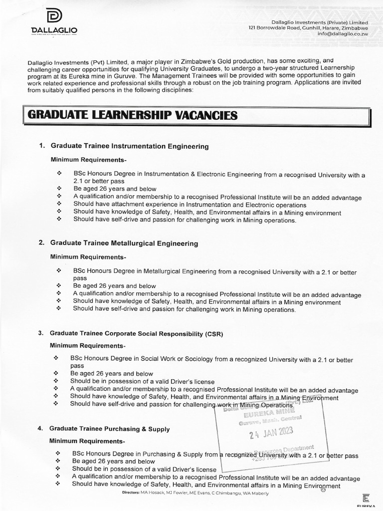 Eureka-Graduate-Trainee-Advert | PDF