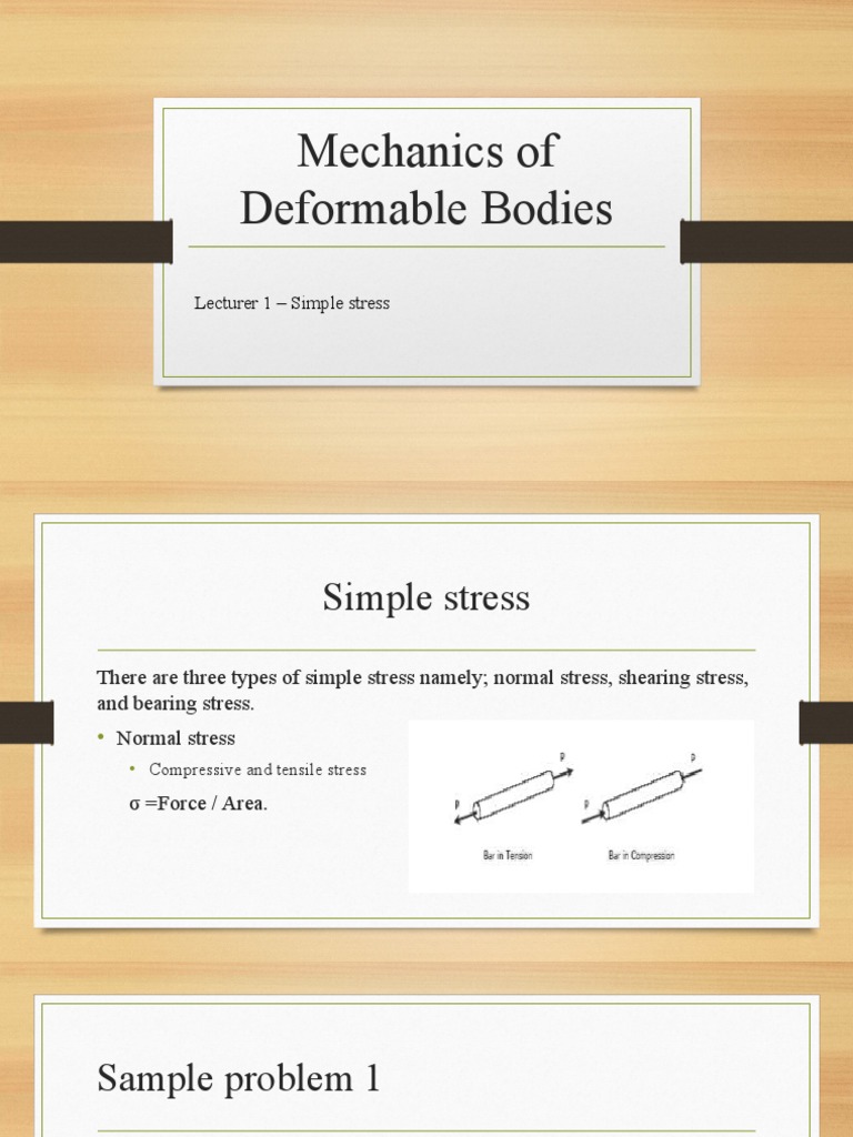 Lecture 2 - Simple Stress | PDF | Stress (Mechanics) | Strength Of ...