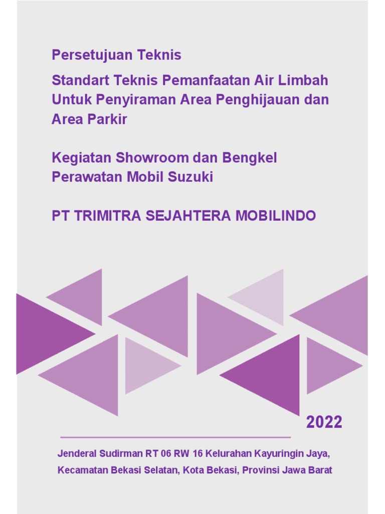 Pertek Pemenuhan Baku Mutu Air Limbah - Suzuki PDF | PDF Pertek Pemenuhan Baku Mutu Air Limbah - Suzuki PDF | PDF