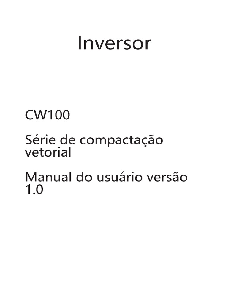Manual do Inversor CW100 | PDF | Fonte de energia | Rede elétrica