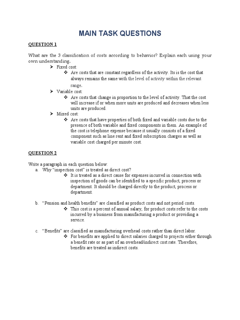 Main Task Questions Module 3 | PDF | Financial Economics | Financial ...