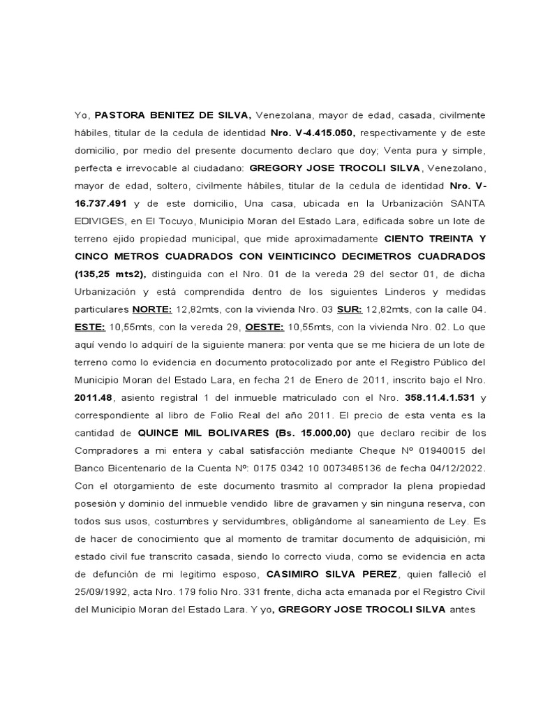 Venta Con Firmante A Ruego | PDF | Derecho Civil (Common Law)