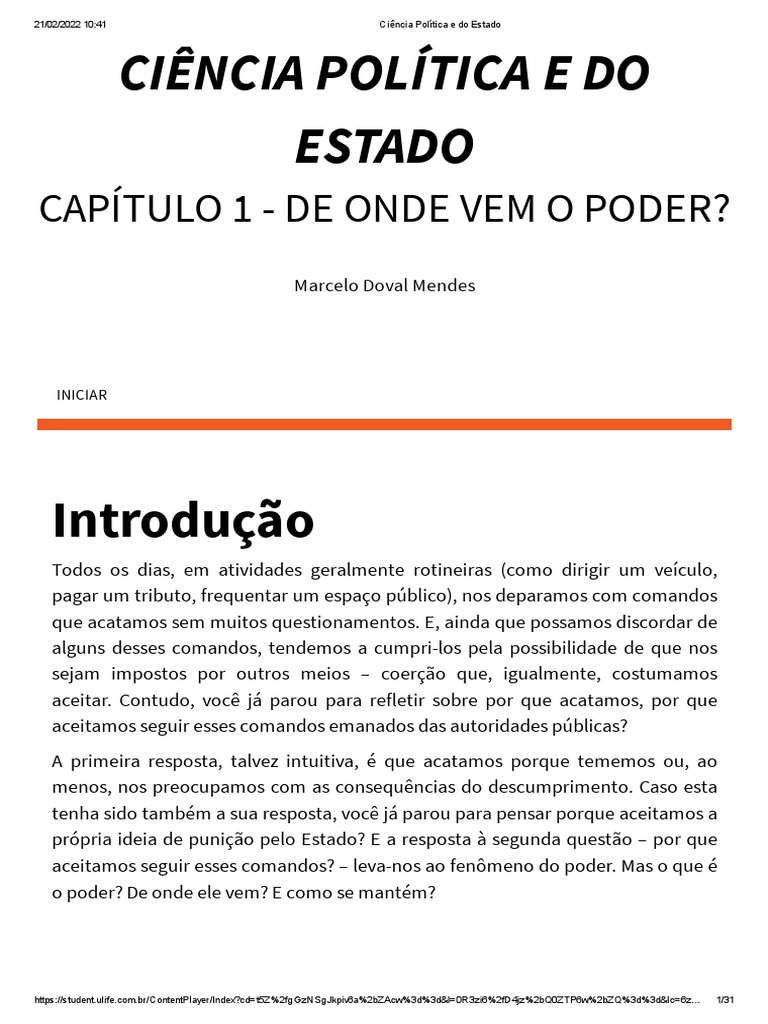 Fundamentos do Poder e Legitimidade | PDF | Legitimidade (política ...