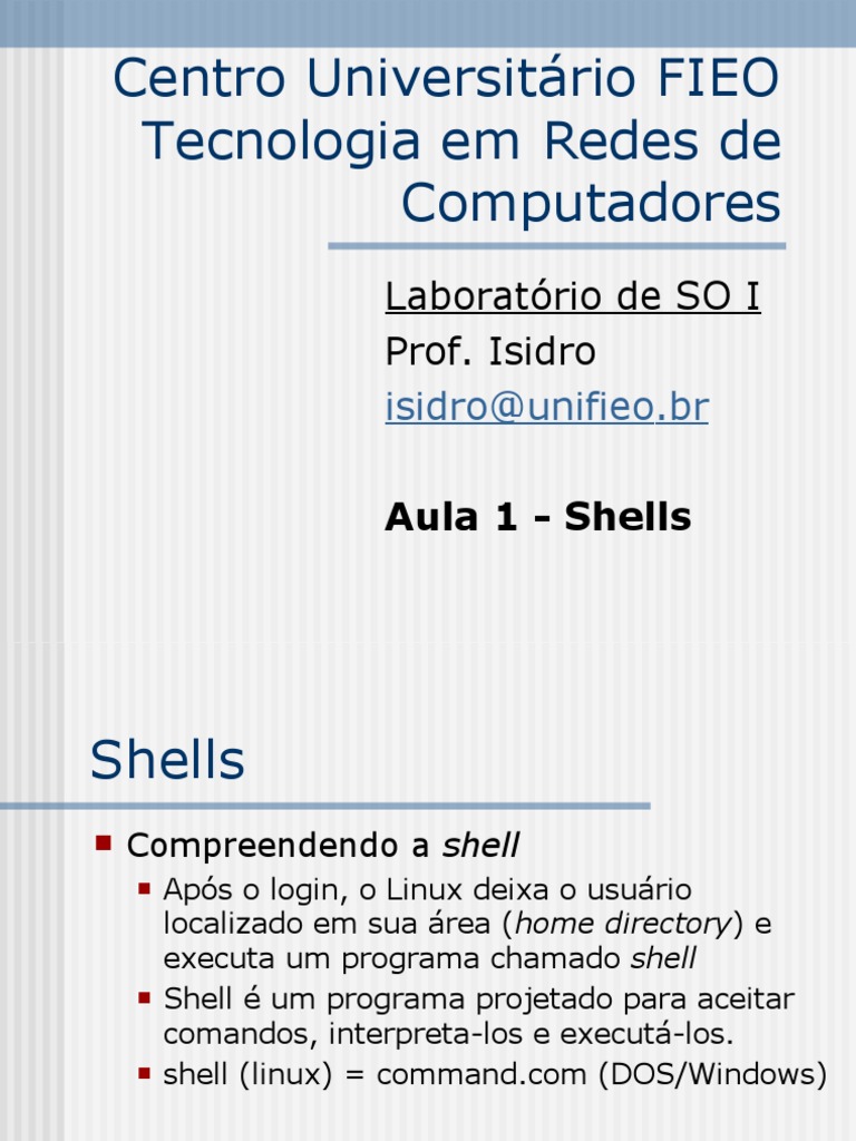 LabSO Aula1 | PDF | Shell (informática) | Linux