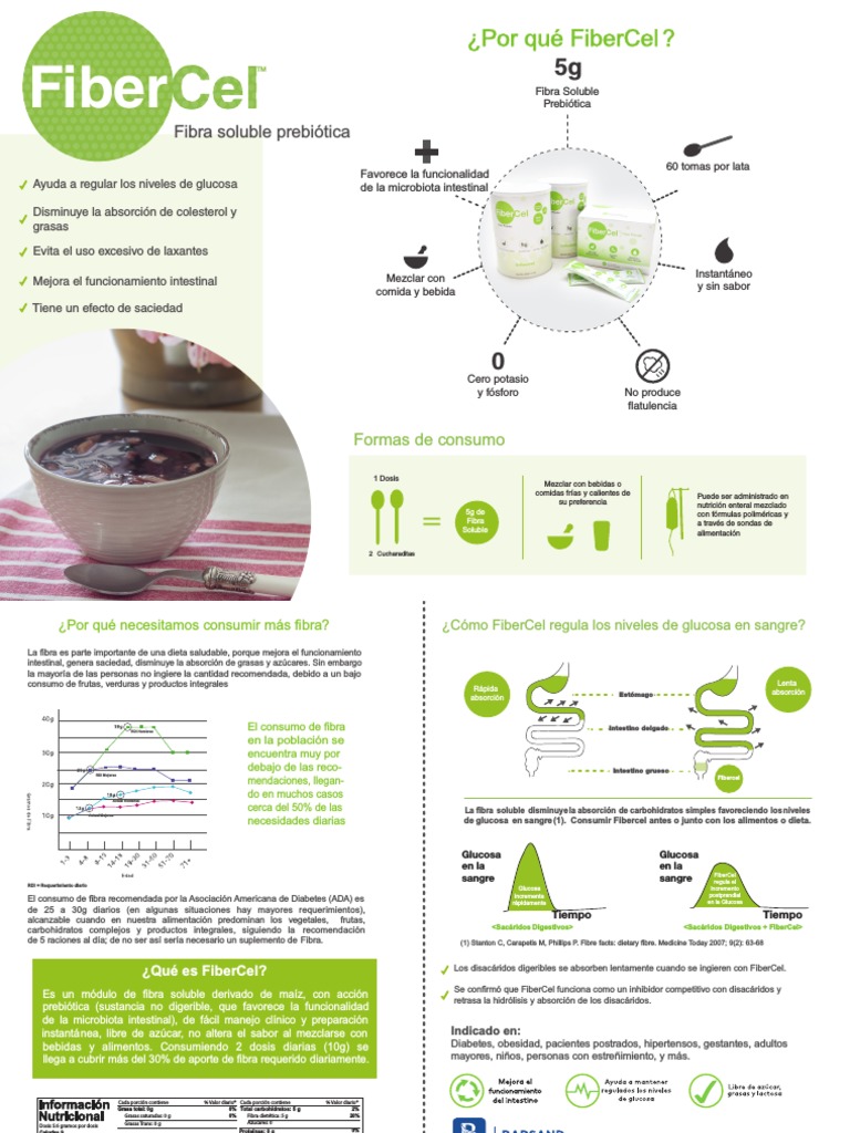 Fibercel Ficha Tecnica Completa | PDF | Fibra dietética | Dieta y nutrición Fibercel Ficha Tecnica Completa | PDF | Fibra dietética | Dieta y nutrición