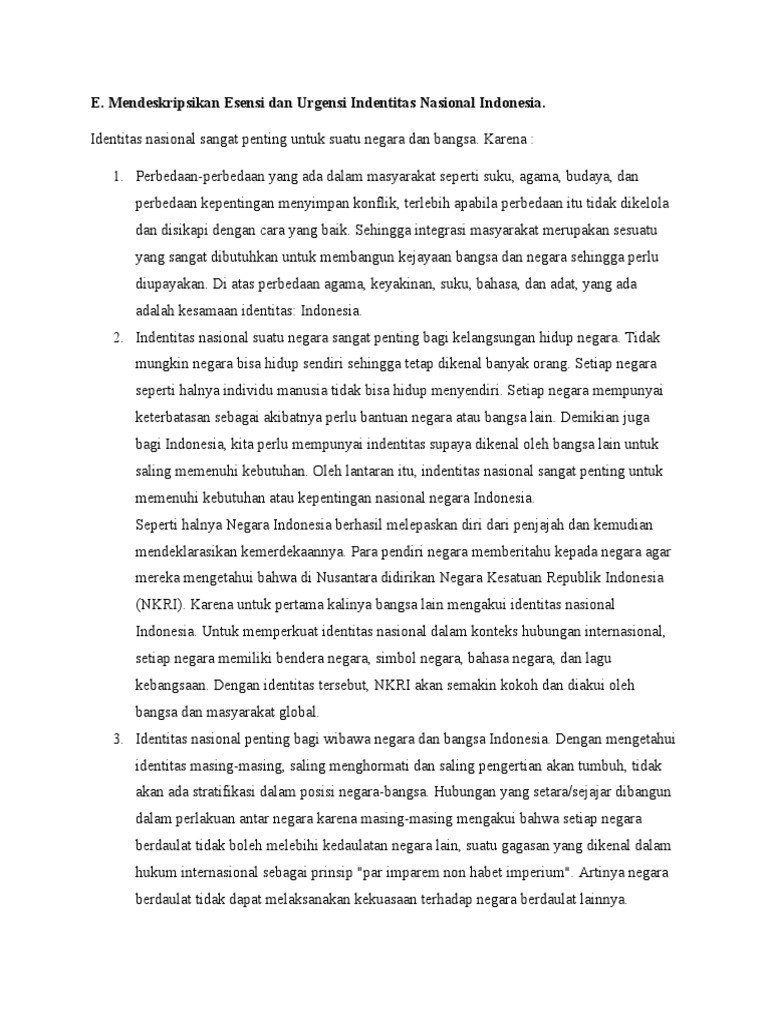 Bagian E Indentitas Nasional | PDF