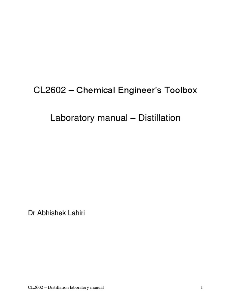 Distillation Lab Manual PDF | PDF | Distillation | Chemistry