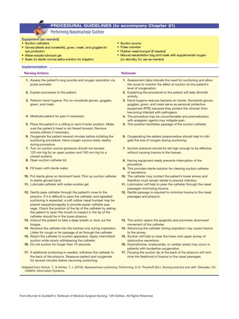 Nasotracheal Suctioning Guidelines | PDF | Respiratory Tract | Injury