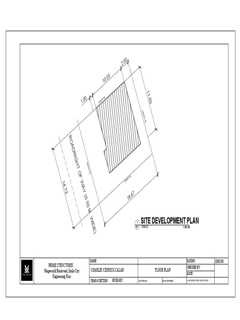 Roadright of Way (6.50 M. Wide) : Site Development Plan | PDF
