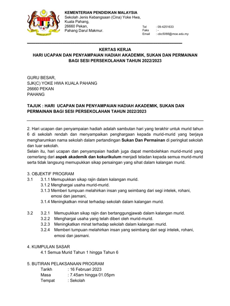 Contoh Kertas Kerja Format SPK 2021 | PDF