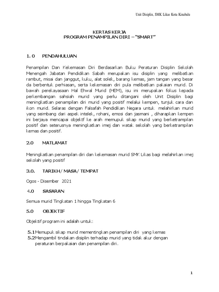 Program SMART: Tingkatkan Disiplin dan Penampilan Murid | PDF | Karier ...