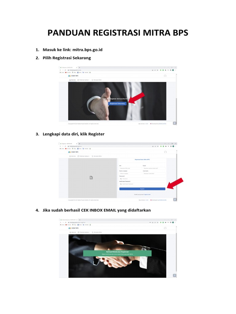 Panduan Registrasi Mitra BPS PDF | PDF