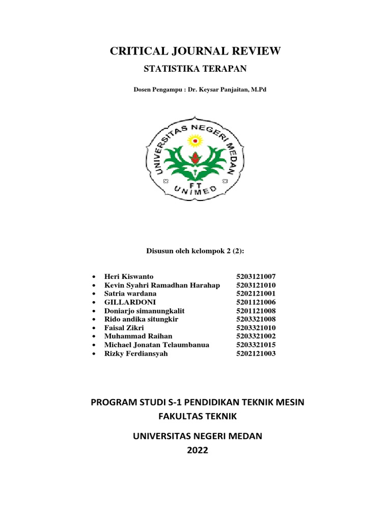 CJR Statistika Terapan Kelompok 2 Bagian 2 | PDF
