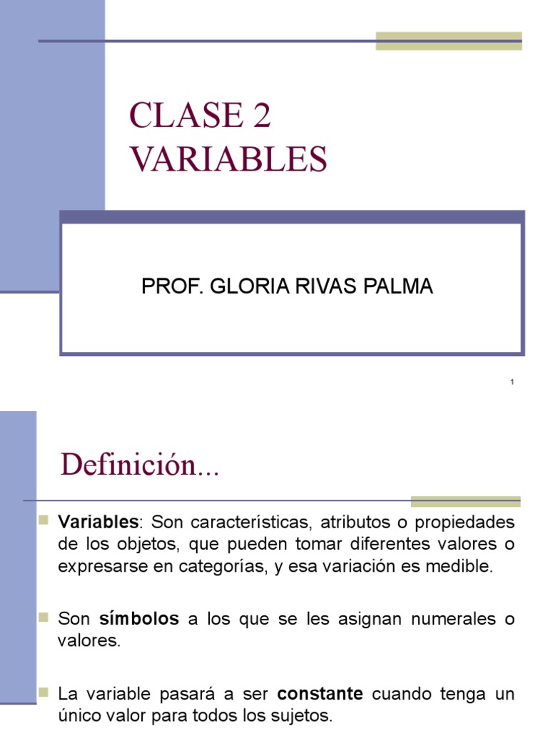 Clase 2 Sem 2 Variables | PDF | Nivel de medida | Science