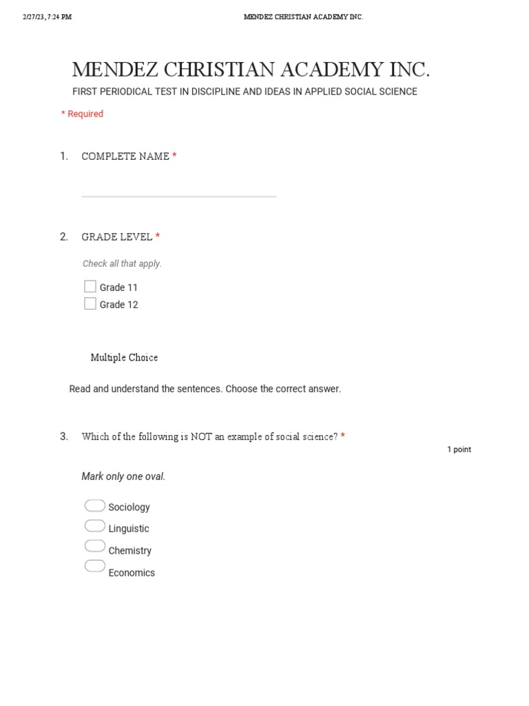 1st Periodical Exam in DIASS - Google Forms | PDF | Psychotherapy ...