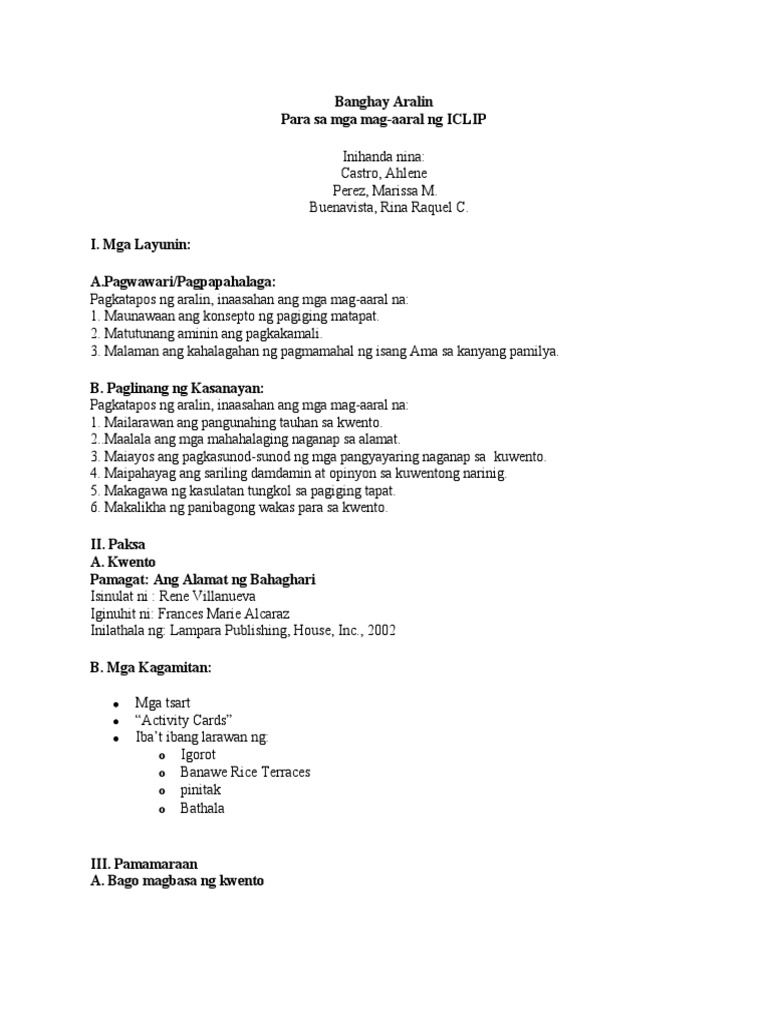 Banghay Aralin Kinder To Grade 3 | PDF