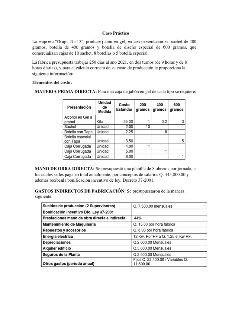 Caso Práctico | PDF | Presupuesto | Economias