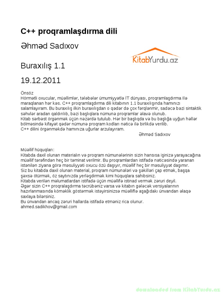 C Proqramlasdirma Dili | PDF