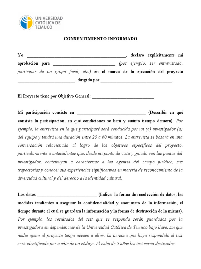 Anexo 3 MODELO 2021 Modelo Consentimiento Informado 7 | PDF