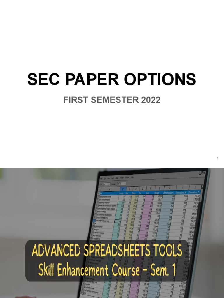 SEC First Semester 2022 PDF | PDF | Communication | Spreadsheet