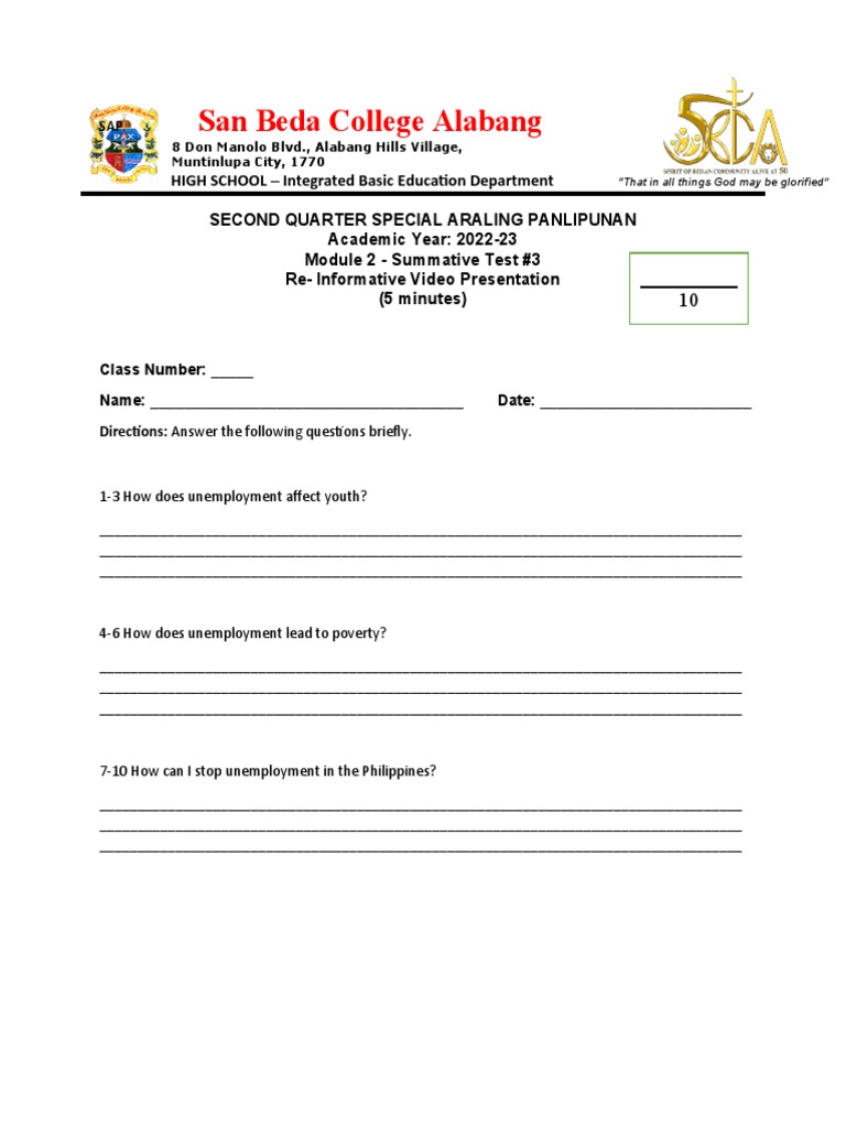 Sap 3RD Summative Module 2 - Essay | PDF