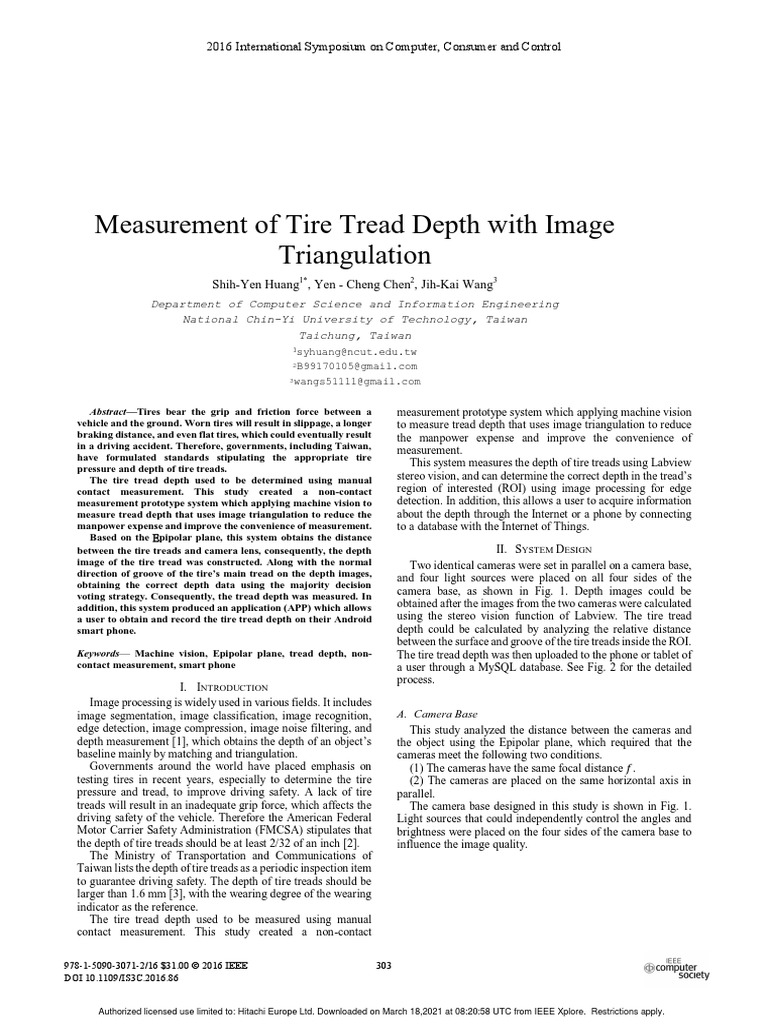 Measurement Tire Tread Depth Triangularization PDF | PDF | Tire ...