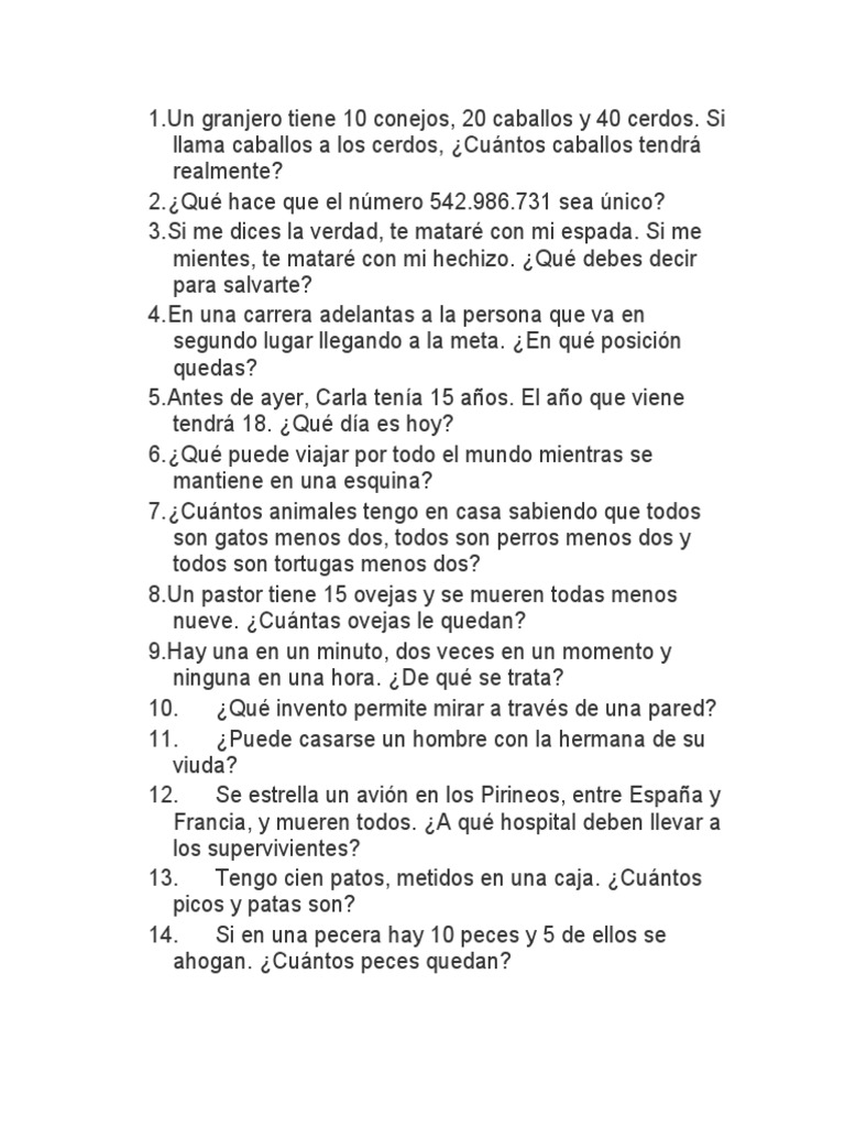 Un granjero tiene 10 conejos | PDF