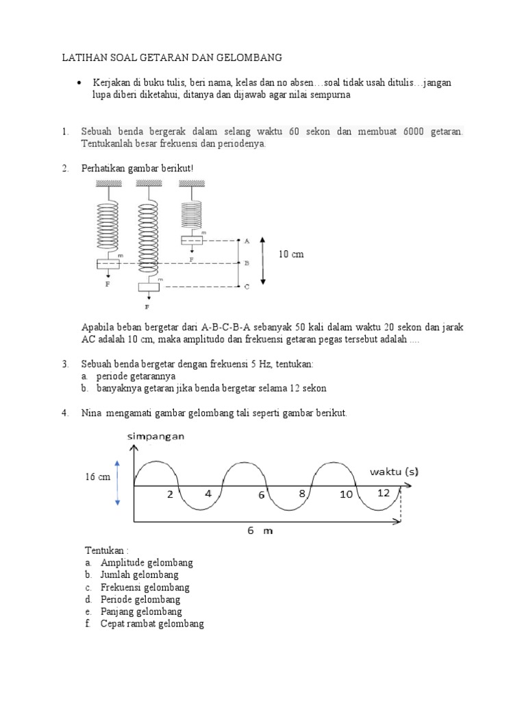Latihan Soal Getaran Dan Gelombang | PDF