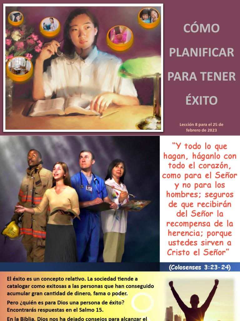 Cómo Planificar para Tener Éxito: Lección 8 para El 25 de Febrero de 2023 | PDF