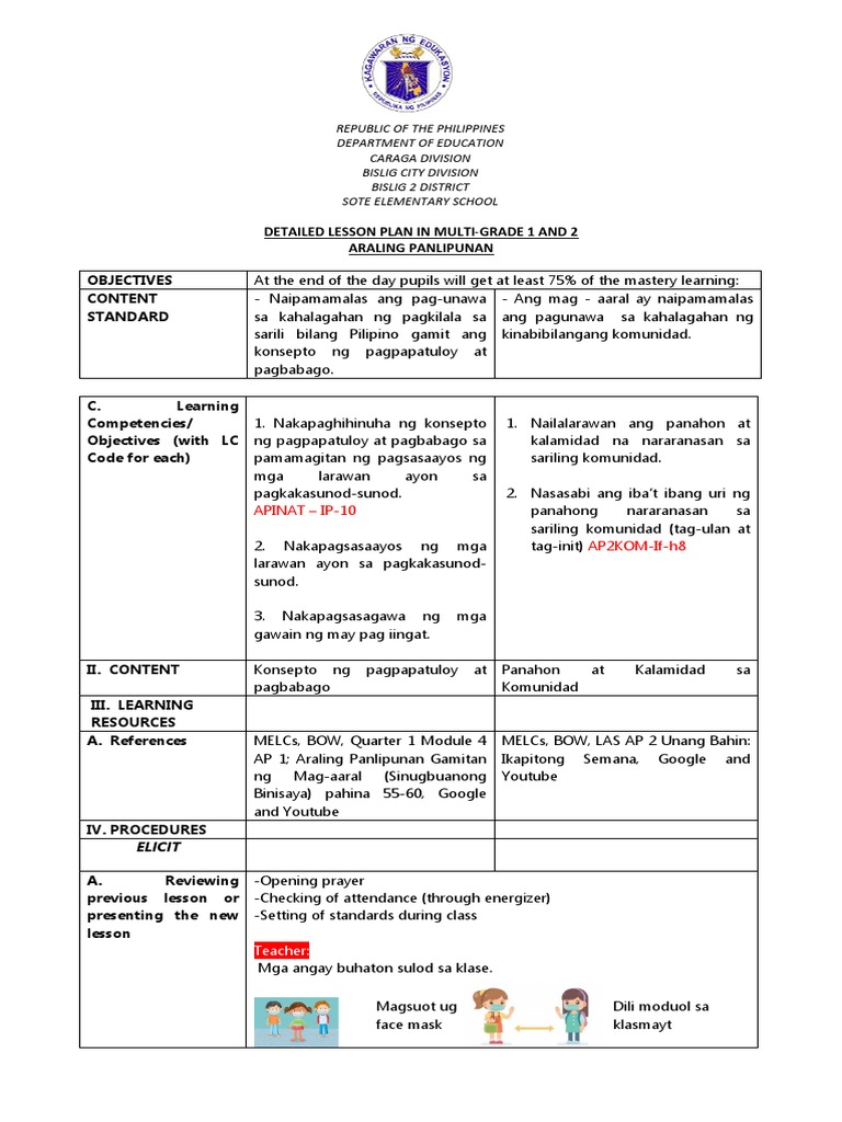 Co1 MG Lesson Plan - Ap q1 | PDF