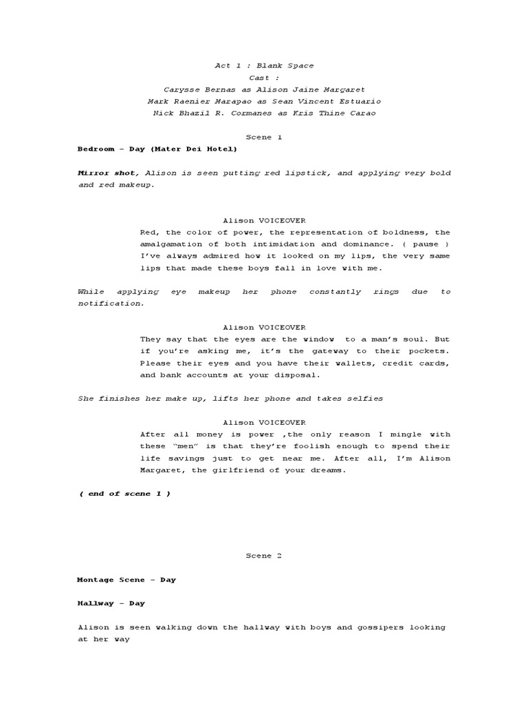 Blank Space Script | PDF