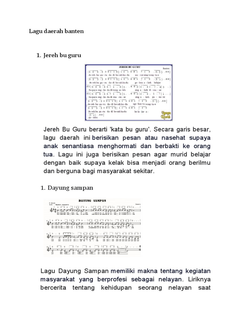 Lagu Daerah Banten | PDF