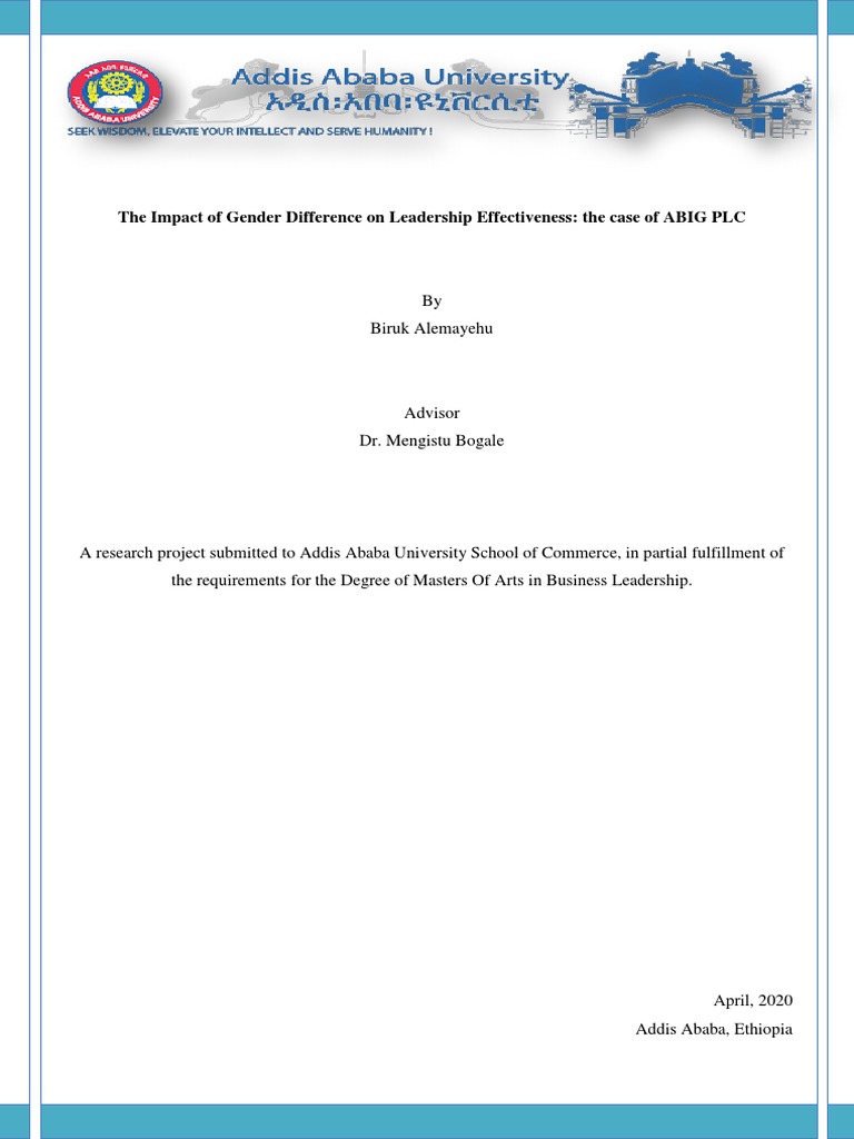 Biruk, Final PDF | PDF | Leadership | Methodology