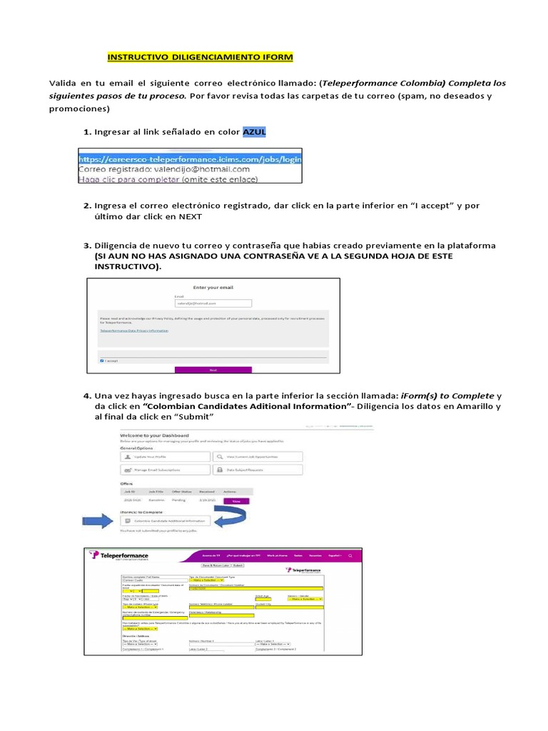 Instructivo iForm para Teleperformance | PDF | Crecimiento personal y profesional | Negocios