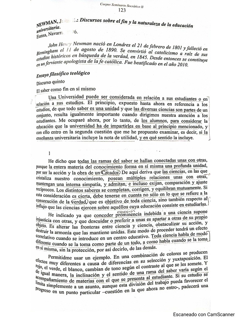 Seminario Socrático 5to-Newman PDF | PDF